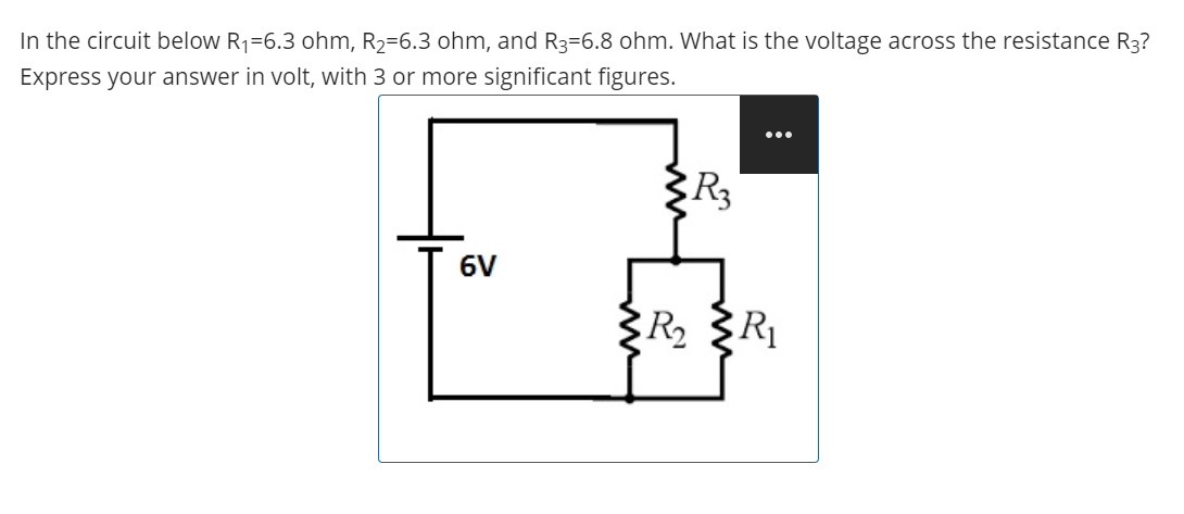 Solved In the circuit below R1=6.3ohm,R2=6.3ohm, and | Chegg.com