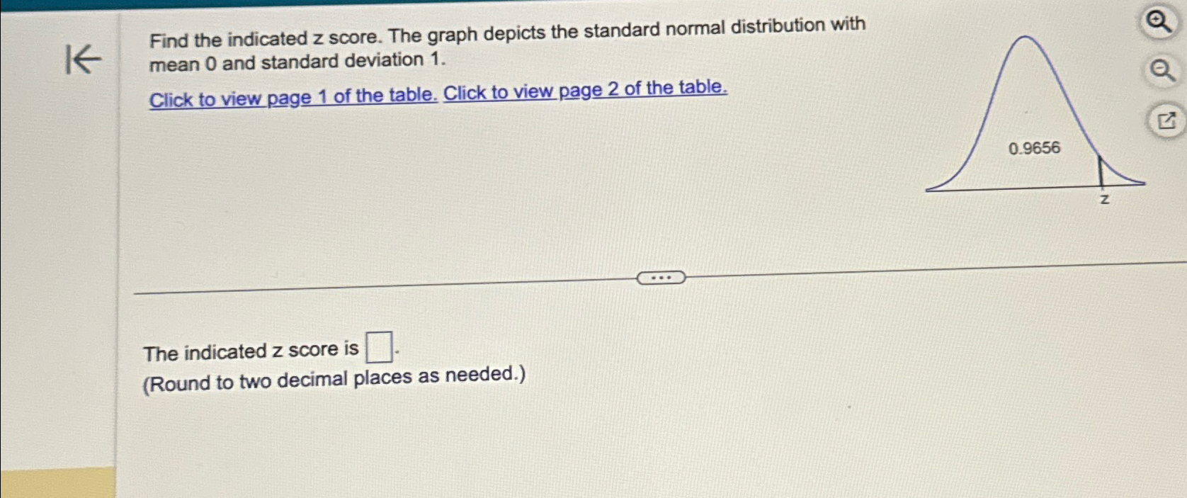 Solved Find the indicated z ﻿score. The graph depicts the | Chegg.com
