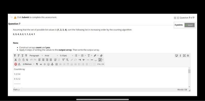 Solved Question 7 of 7 Click Submit to complete this | Chegg.com