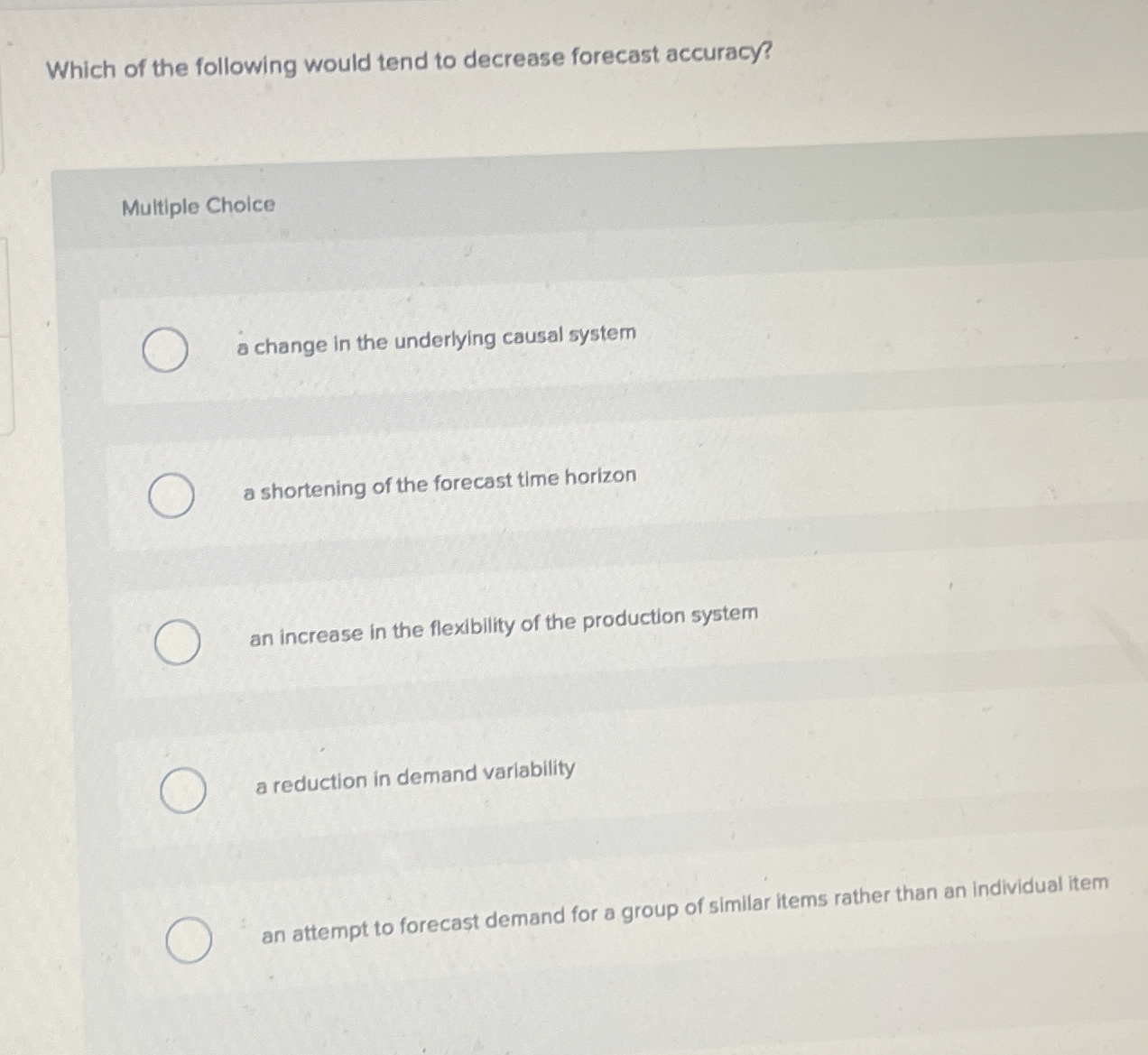 Solved Which of the following would tend to decrease | Chegg.com