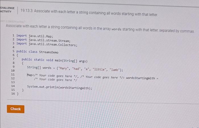 Solved Associate with each letter a string containing all | Chegg.com