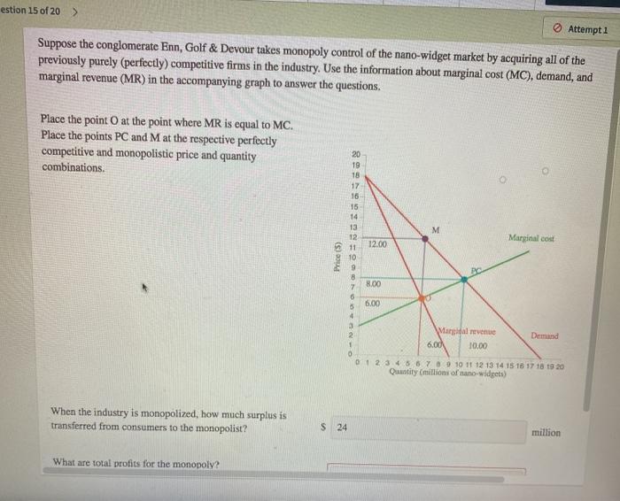 Solved estion 15 of 20 > Attempt 1 Suppose the conglomerate | Chegg.com