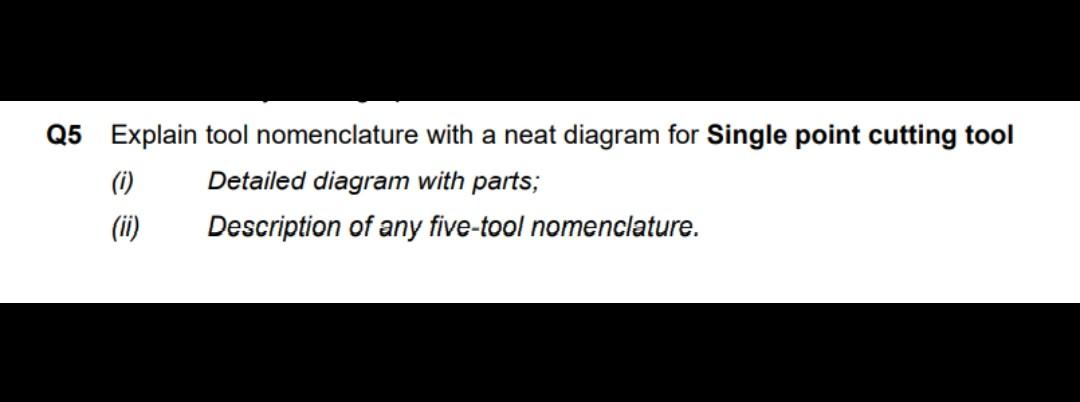 Solved Q5 Explain tool nomenclature with a neat diagram for | Chegg.com