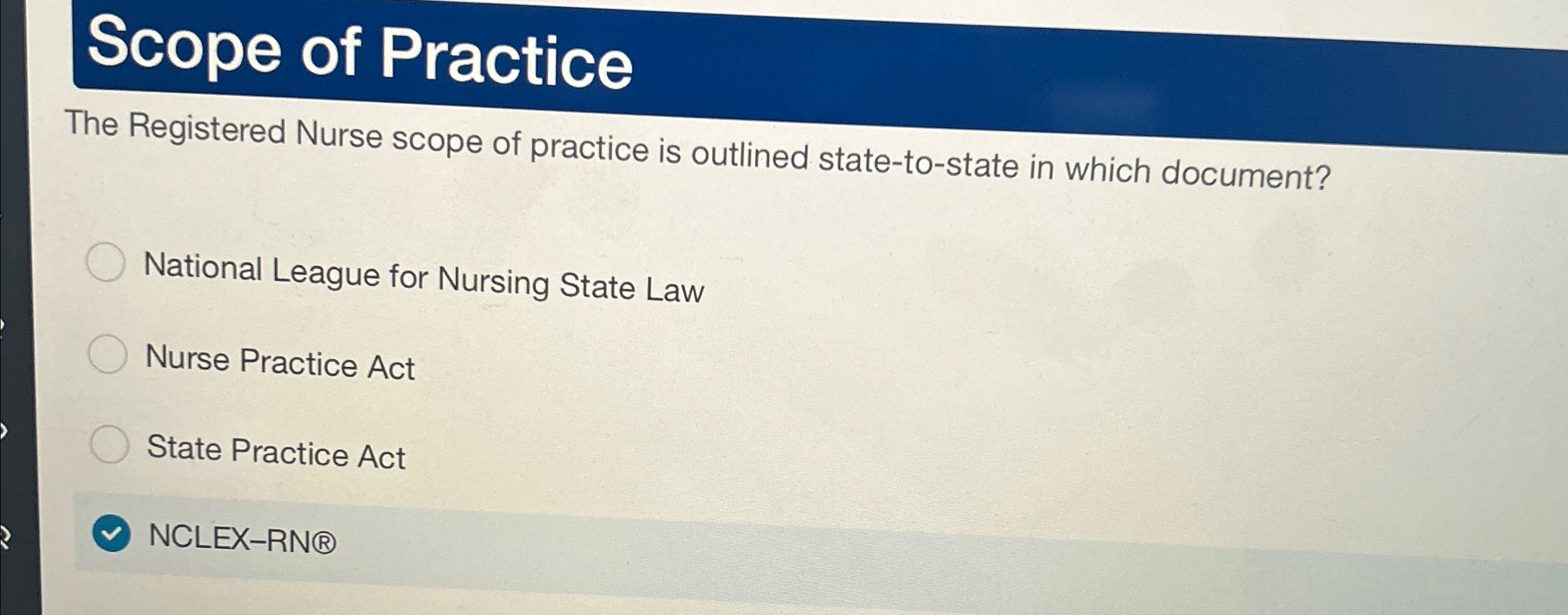 Solved Scope of PracticeThe Registered Nurse scope of | Chegg.com