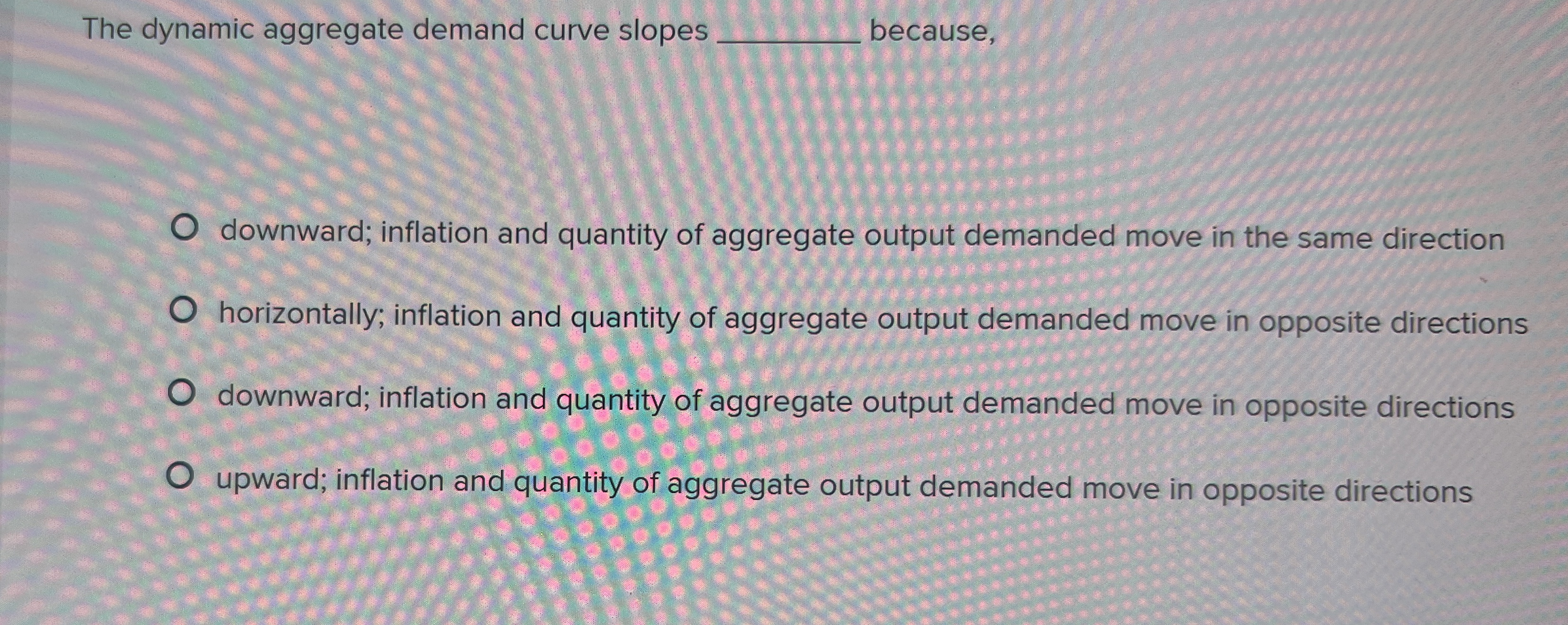 Solved The dynamic aggregate demand curve | Chegg.com