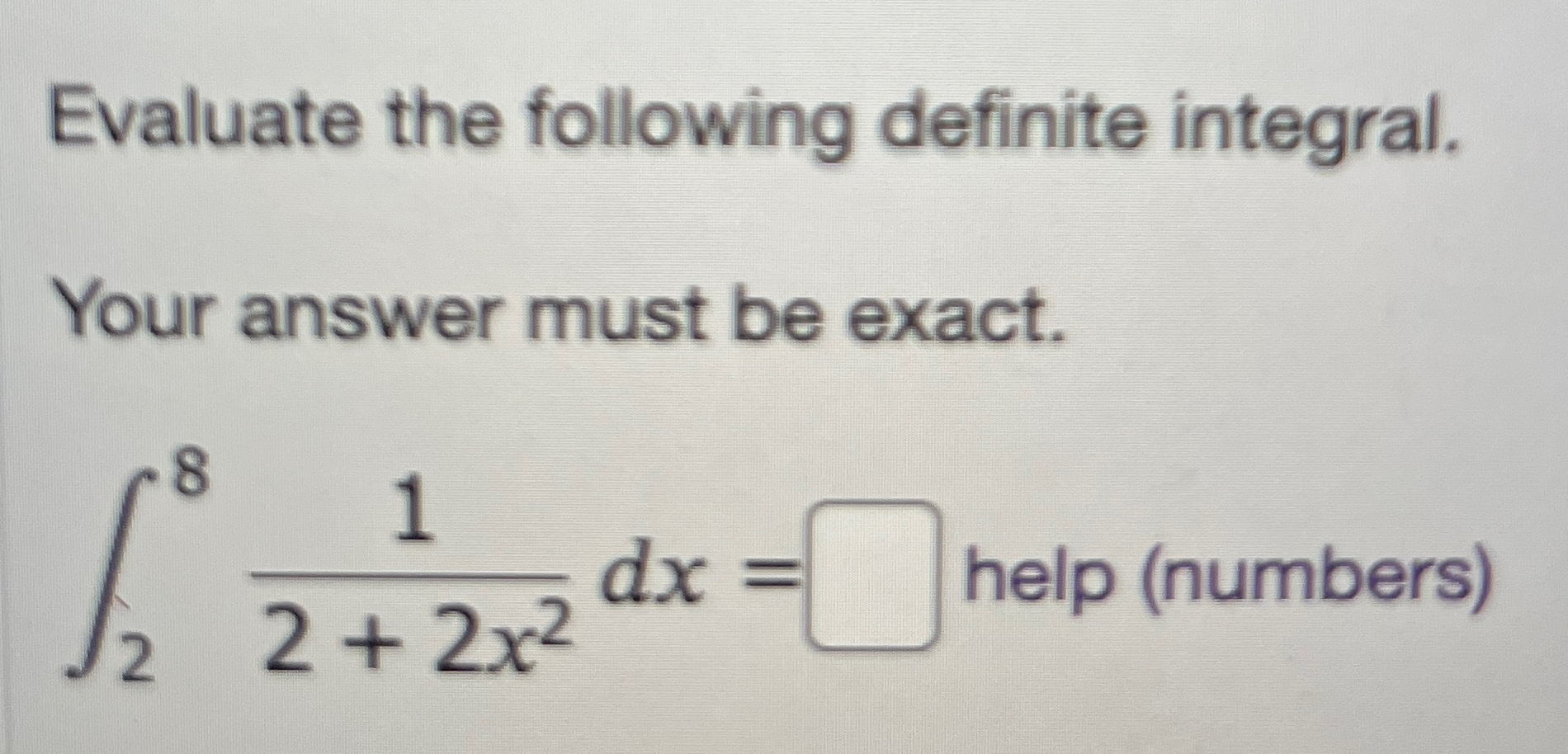 Solved Evaluate the following definite integral.Your answer | Chegg.com