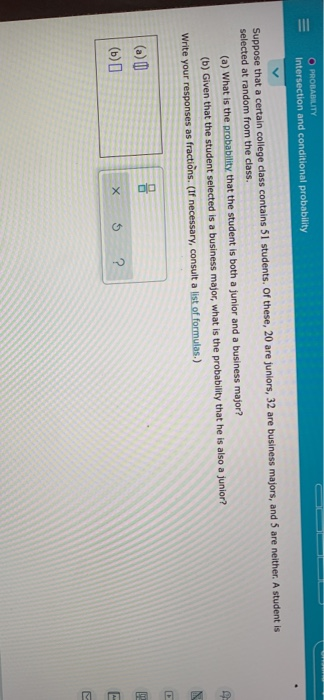 Solved O PROBABILITY Intersection and conditional | Chegg.com