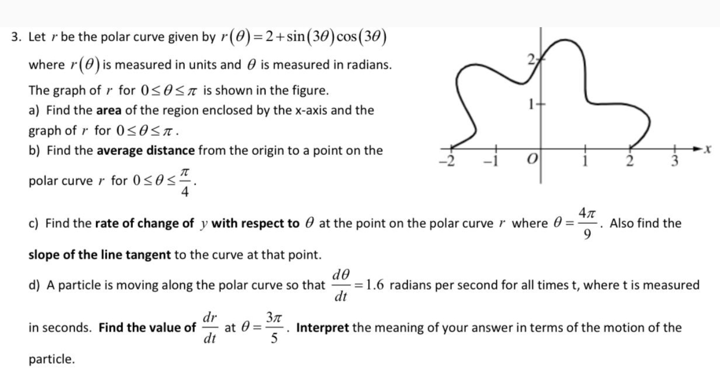Solved Let r ﻿be the polar curve given by | Chegg.com