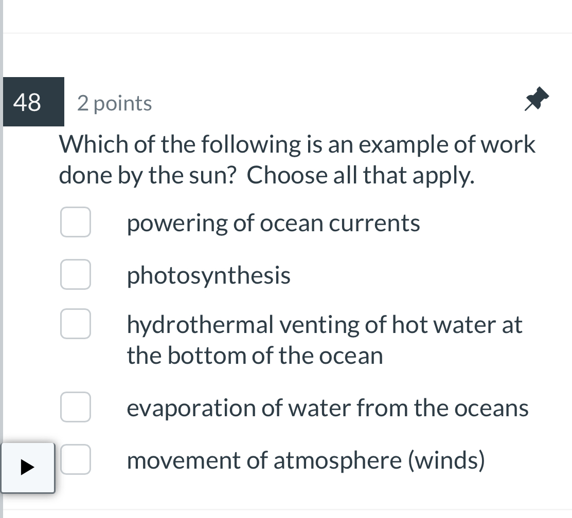 Solved 2 ﻿pointsWhich of the following is an example of work | Chegg.com