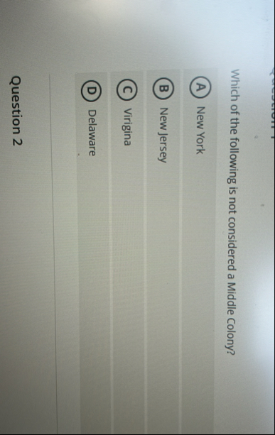 Solved Which of the following is not considered a Middle | Chegg.com