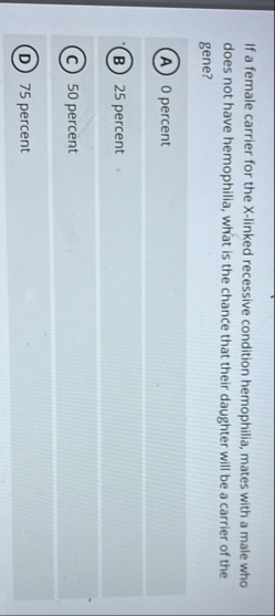 Solved If a female carrier for the x-linked recessive | Chegg.com