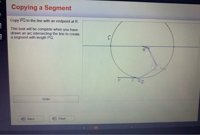 Solved Copying a Segment 3 Copy PQ to the line with an | Chegg.com