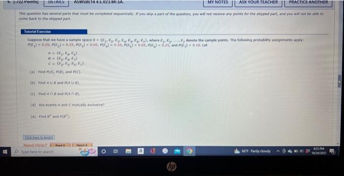 Solved come back to the skipped part. Tutorial Esercise | Chegg.com