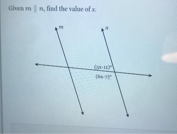 Solved Given m∥n, find the value of x. | Chegg.com