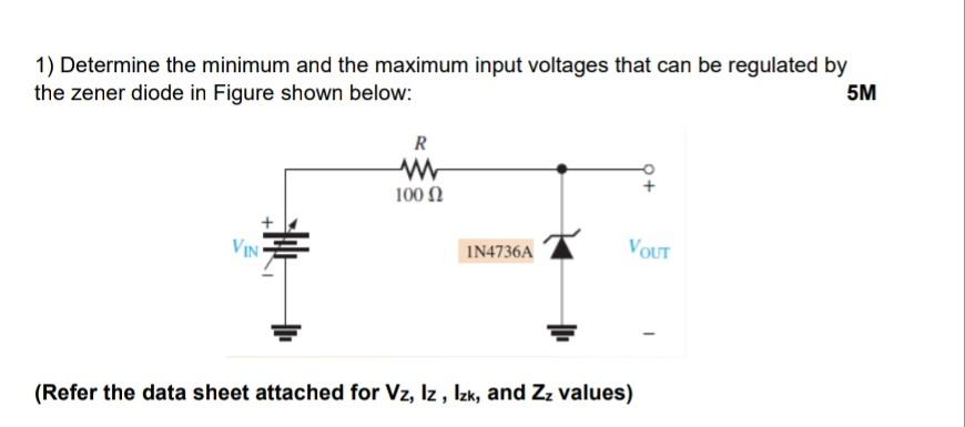 1) Determine the minimum and the maximum input | Chegg.com