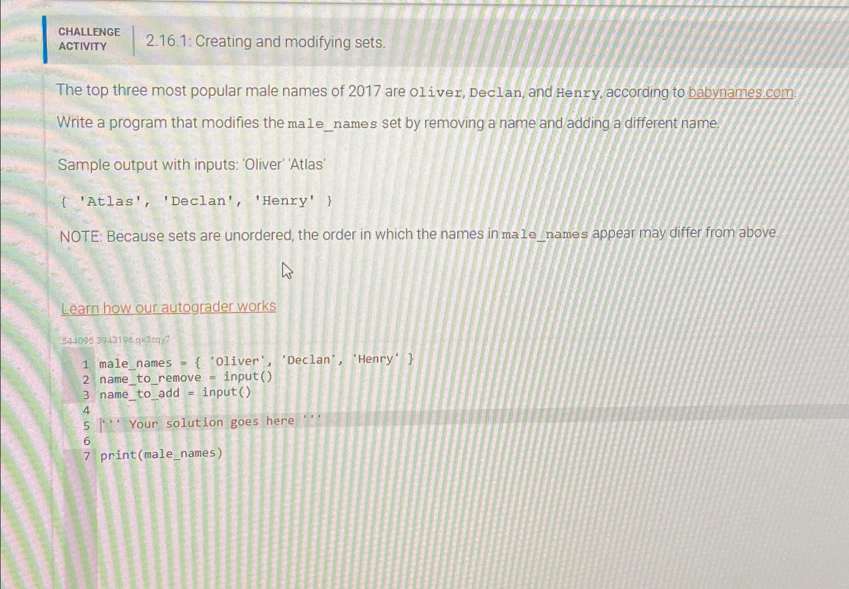 Solved CHALLENGEACTIVITY2.16.1: Creating and modifying | Chegg.com