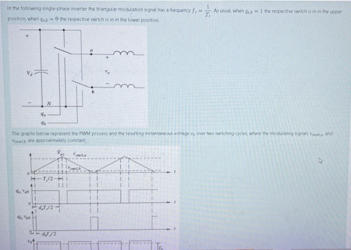 Solved aь The graphs below represent the PWM process and the | Chegg.com