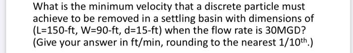 Solved What is the minimum velocity that a discrete particle | Chegg.com