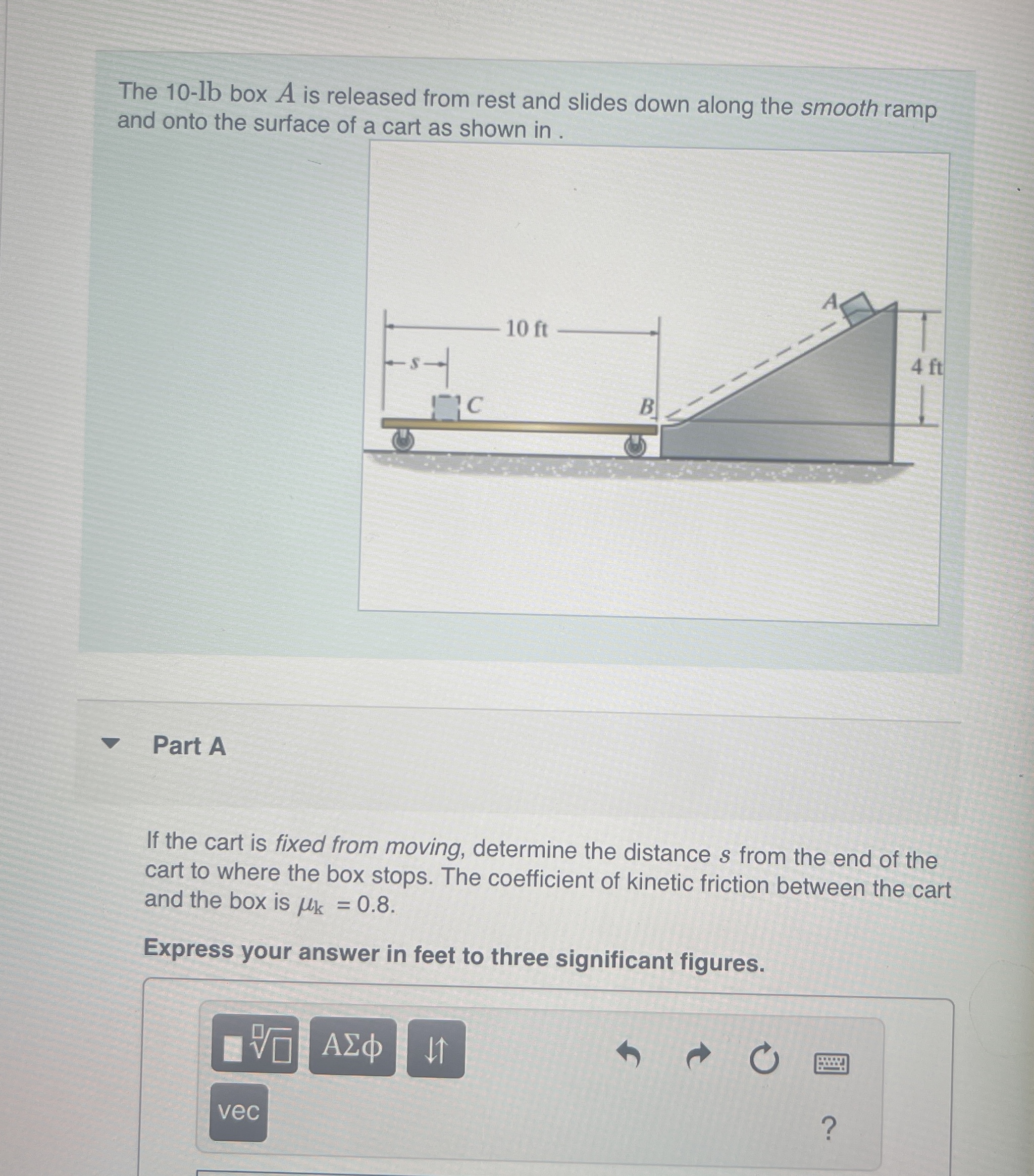 Solved The 10-lb ﻿box A ﻿is released from rest and slides | Chegg.com