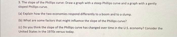 Solved 3. The slope of the Phillips curve: Draw a graph with | Chegg.com