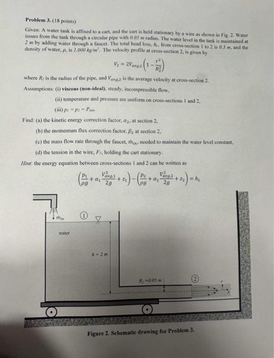 Solved Problem 3. (18 points) Given: A water tank is aftixed | Chegg.com