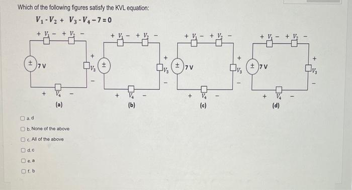 Solved Which of the following figures satisfy the KVL | Chegg.com