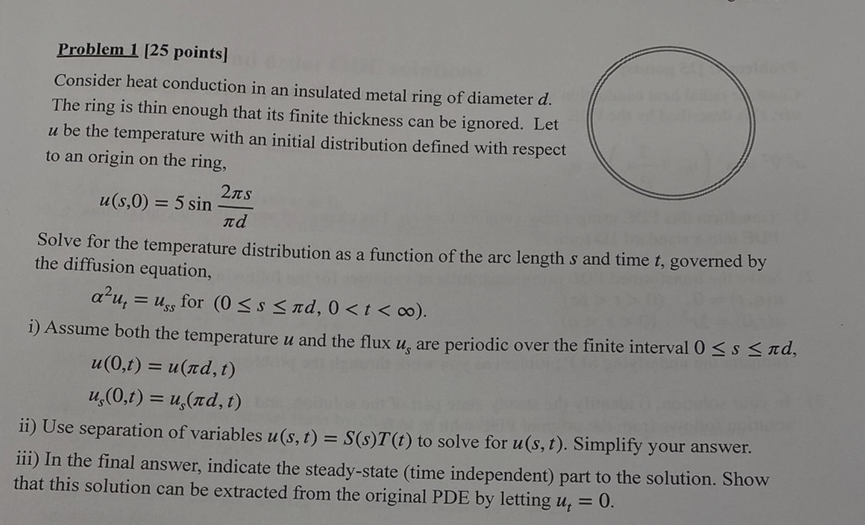 Solved Problem 1 [25 ﻿points]Consider heat conduction in an | Chegg.com