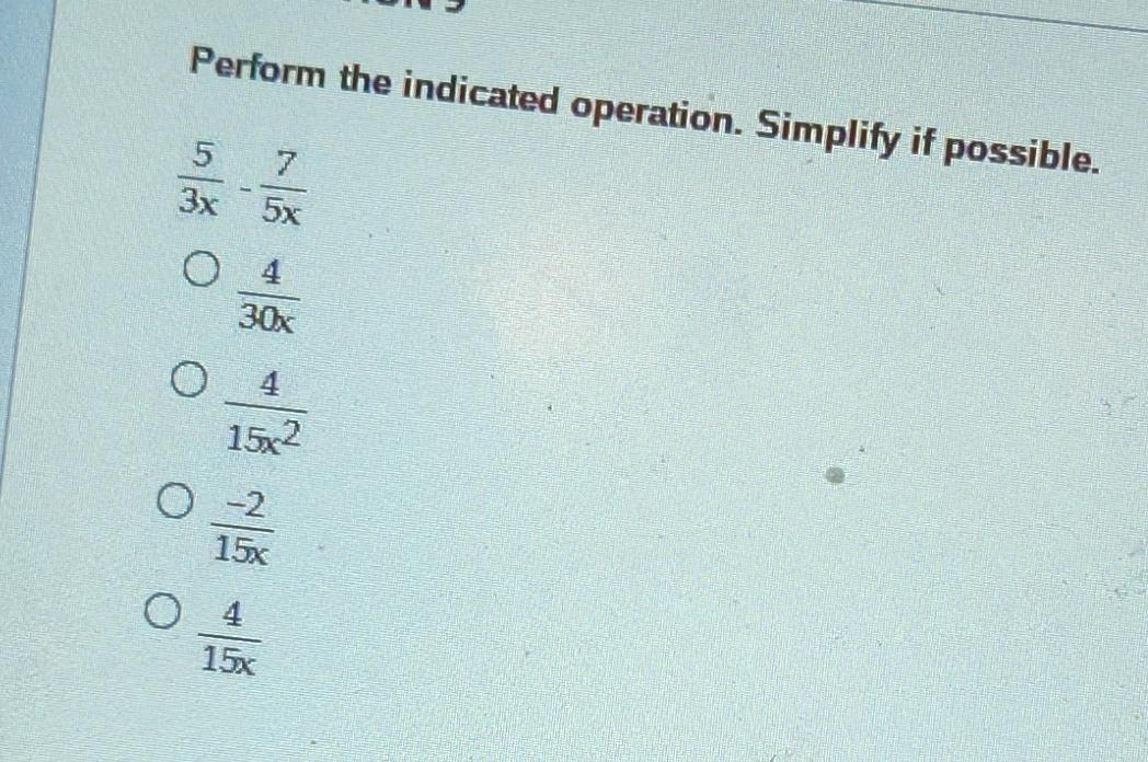 Solved Perform the indicated operation. Simplify if | Chegg.com