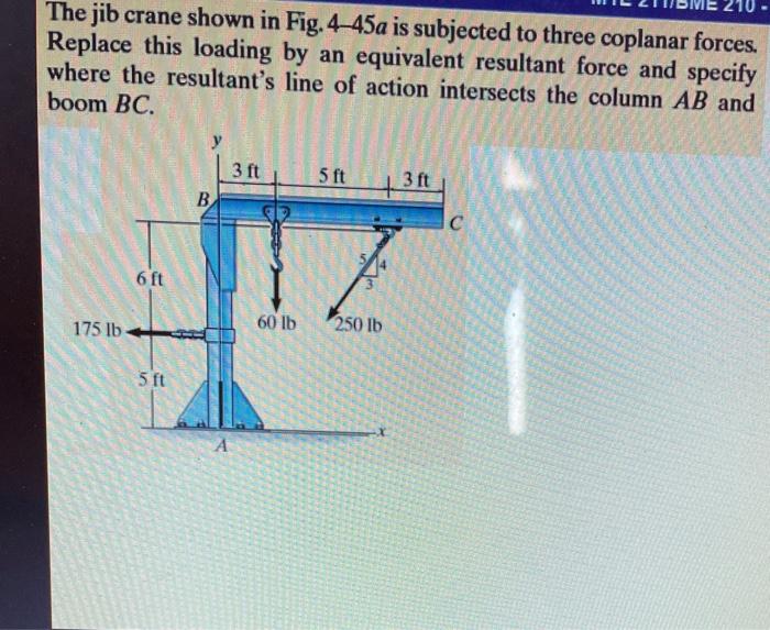 Solved The jib crane shown in Fig. 4-45a is subjected to | Chegg.com