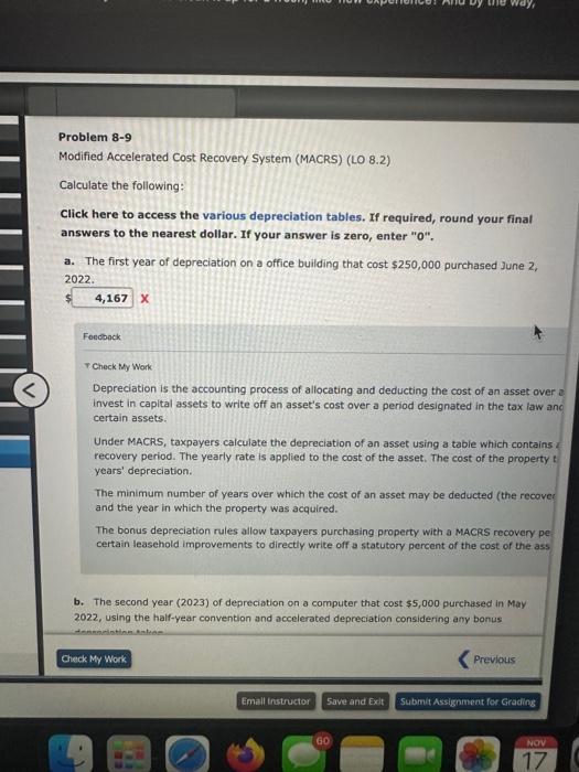 Solved Problem 8-9 Modified Accelerated Cost Recovery System | Chegg.com