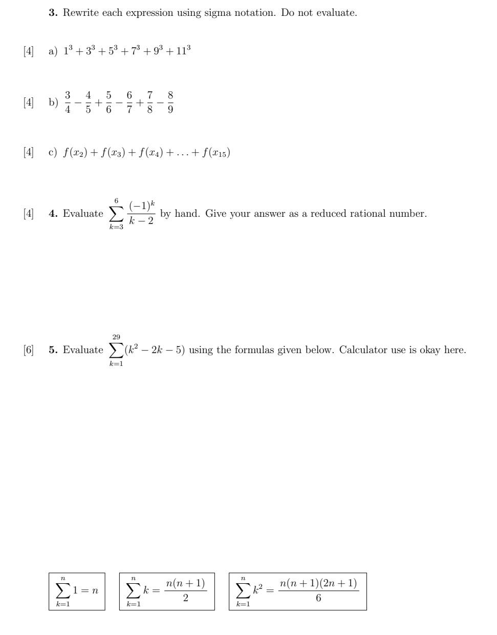 Solved 3. Rewrite each expression using sigma notation. Do | Chegg.com