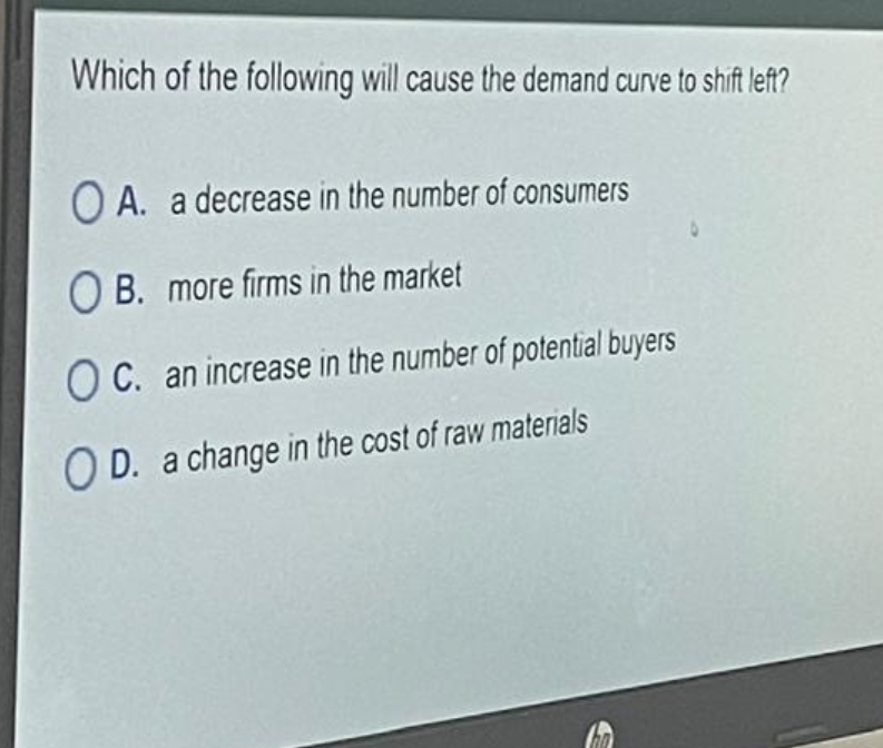 Solved Which of the following will cause the demand curve to | Chegg.com