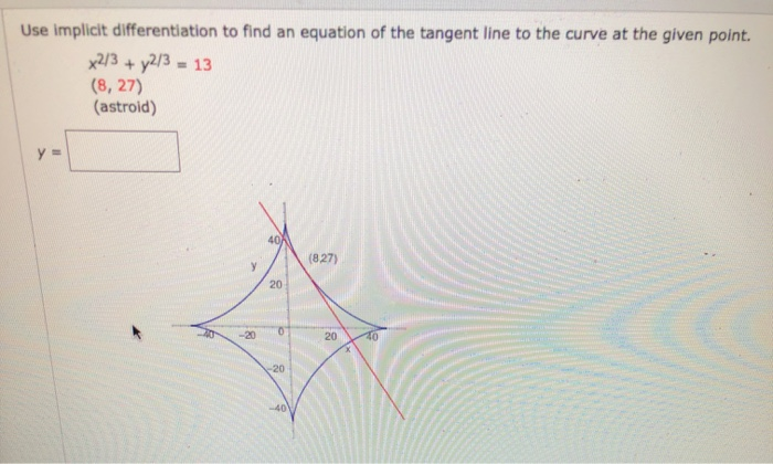 Solved Use implicit differentiation to find an equation of | Chegg.com