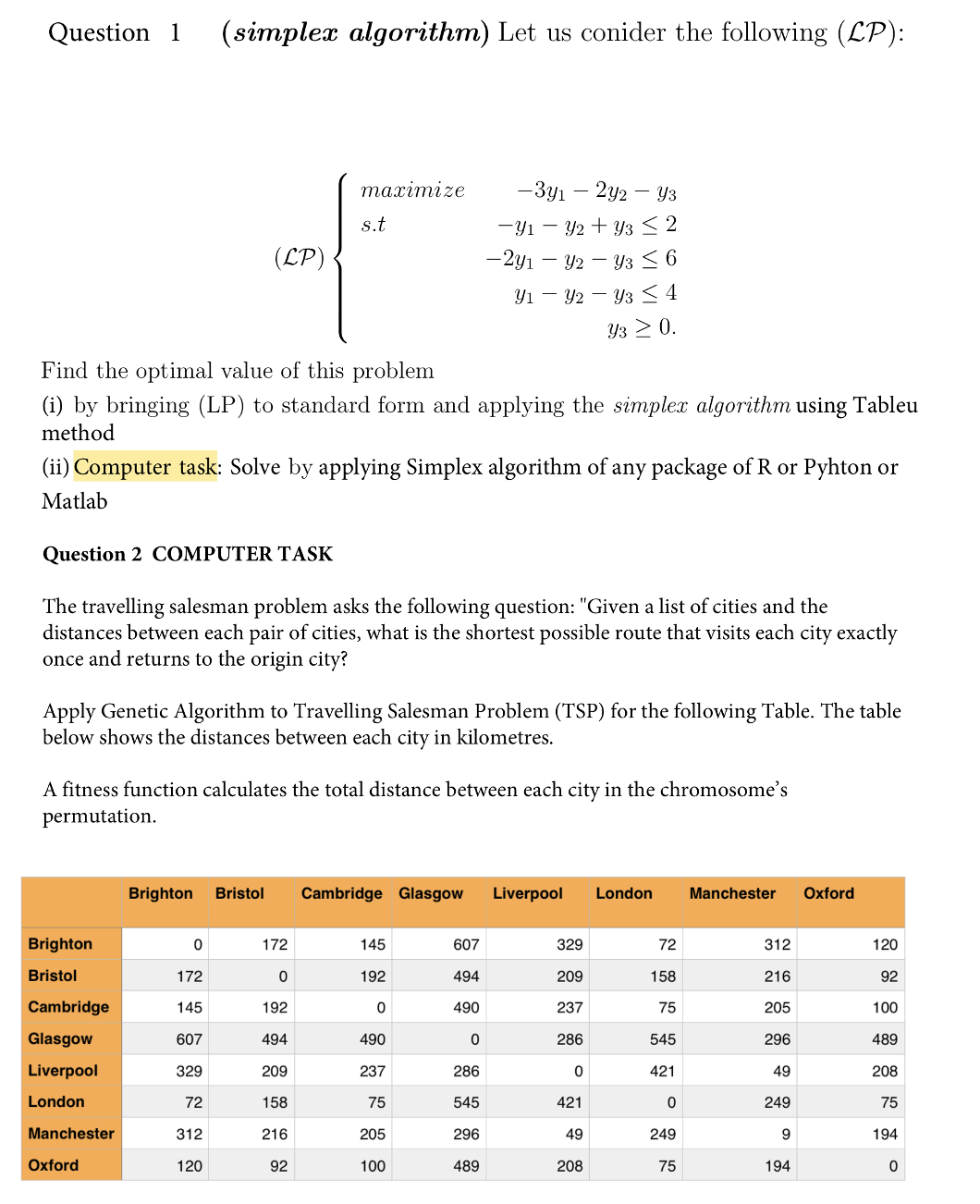 Solved Question 1 (simplex algorithm) ﻿Let us conider the | Chegg.com