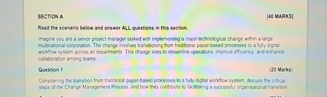Solved SECTION A[40 ﻿MARKS]Read the scenario below and | Chegg.com