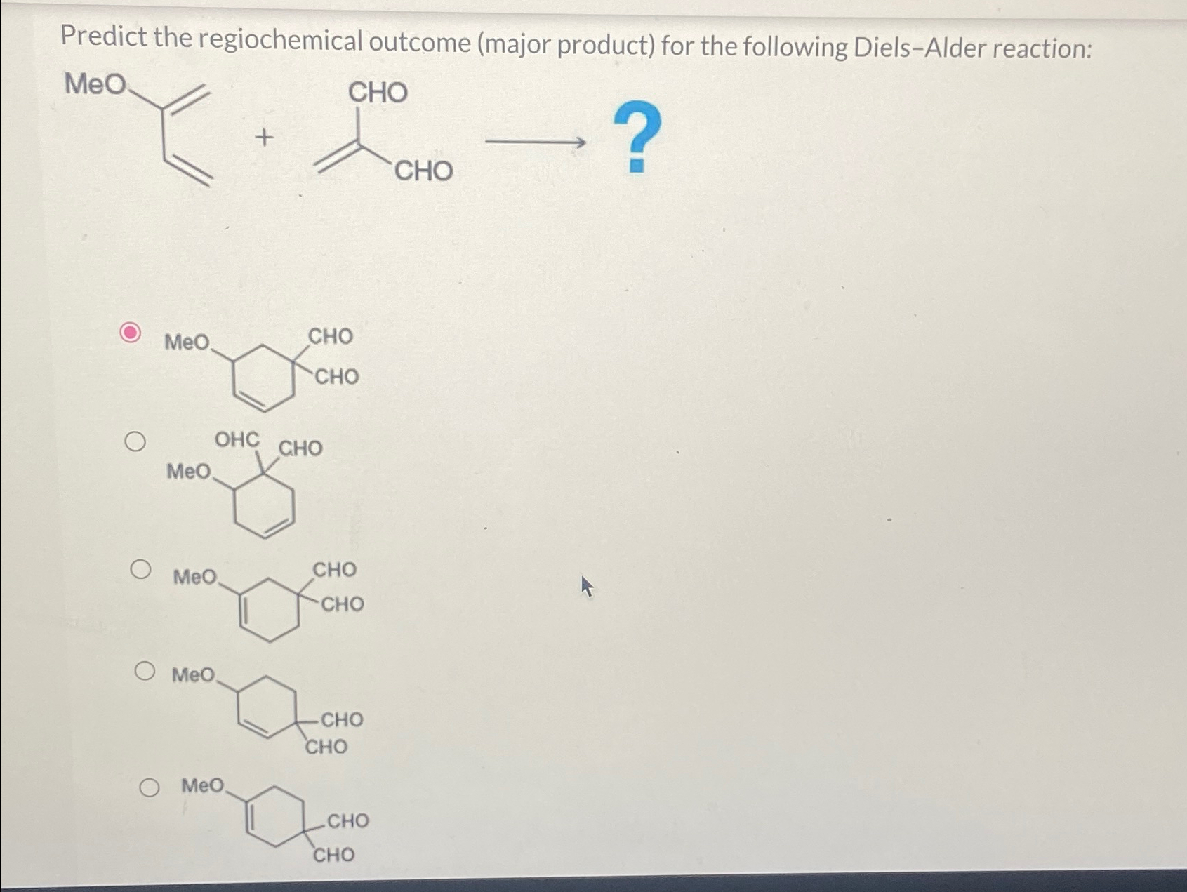 Solved Predict the regiochemical outcome (major product) | Chegg.com