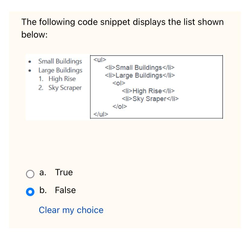 The following code snippet displays the list shown | Chegg.com
