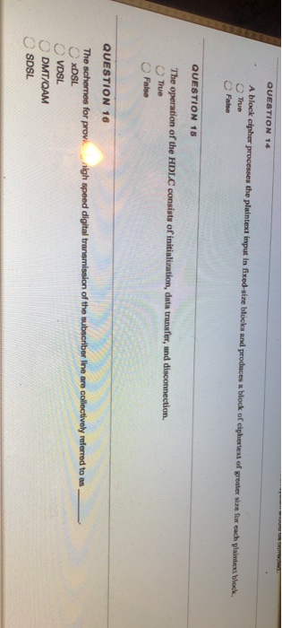 Solved QUESTION 14 A block cipher processes the plaintext | Chegg.com