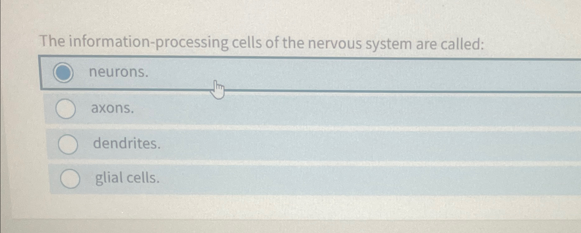 Solved The information-processing cells of the nervous | Chegg.com