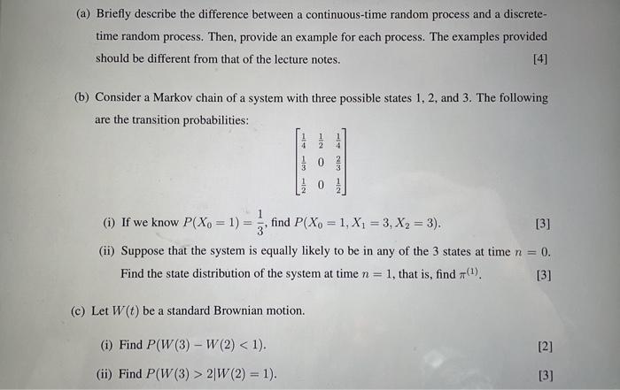 Solved (a) Briefly describe the difference between a | Chegg.com