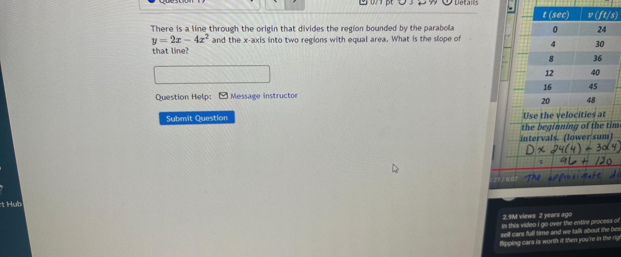 Solved There is a line through the origin that divides the | Chegg.com