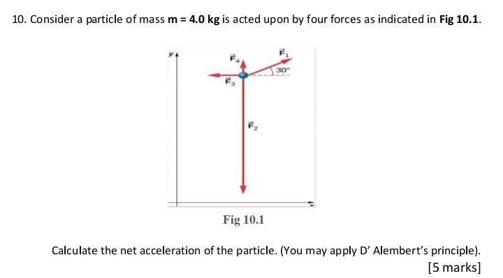 Solved 10. Consider a particle of mass m=4.0 kg is acted | Chegg.com