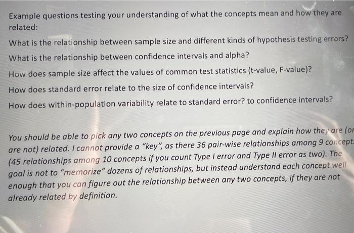 Solved Understand how the following concepts relate to each | Chegg.com