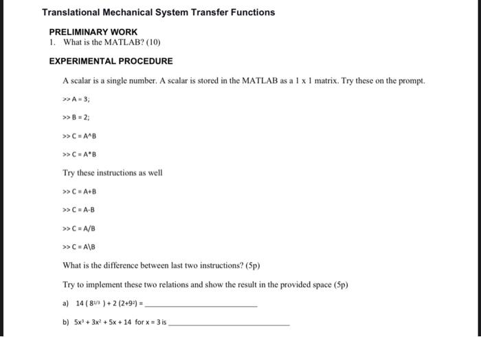 Solved Translational Mechanical System Transfer Functions | Chegg.com