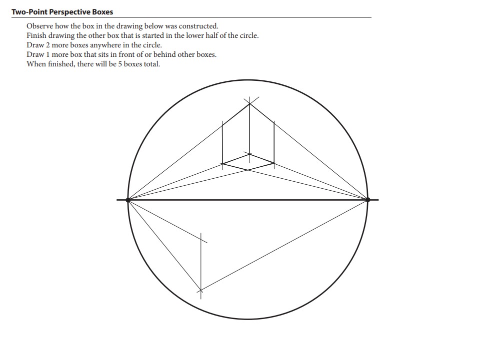 Solved Two-Point Perspective BoxesObserve how the box in the | Chegg.com