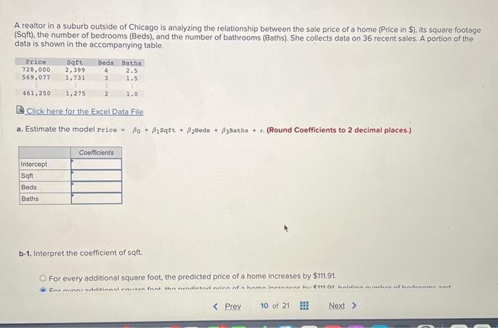 Solved A realtor in a suburb outside of Chicago is analyzing | Chegg.com Solved A realtor in a suburb outside of Chicago is analyzing | Chegg.com