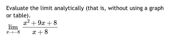 Solved Evaluate the limit analytically (that is, without | Chegg.com