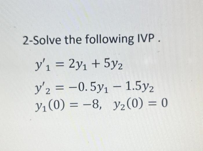 Solved 2-Solve the following IVP. | Chegg.com