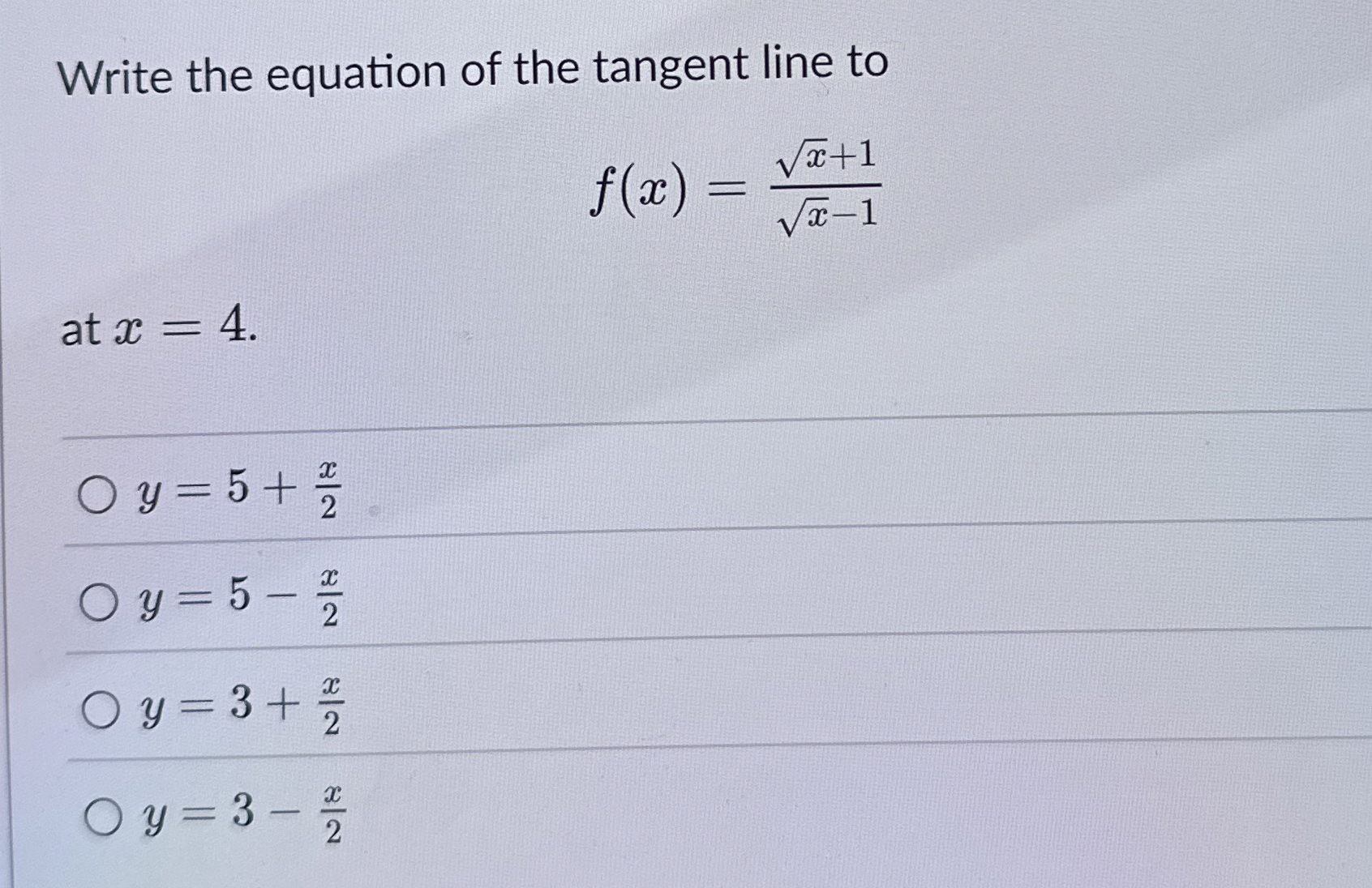 Solved Write The Equation Of The Tangent Line