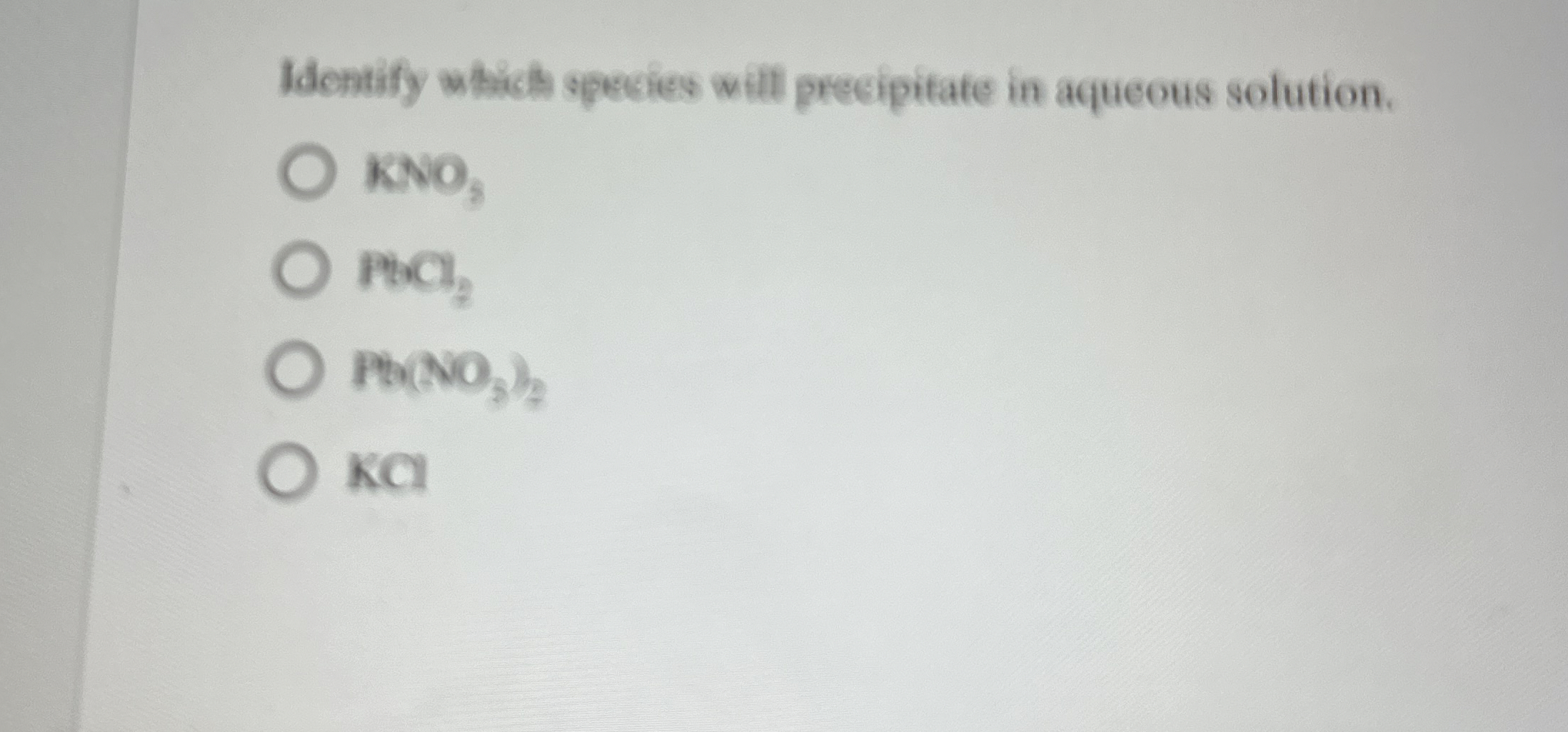 Solved Identify which species will precipitate in aqueous | Chegg.com